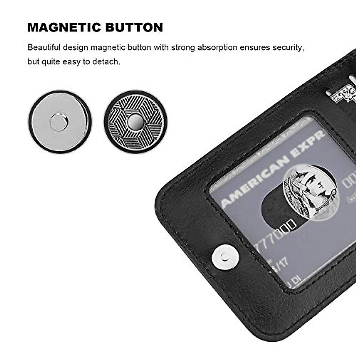 KIHUWEY Compatible with iPhone 12 Compatible with iPhone 12 Pro Case Wallet with Credit Card Holder, Premium Leather Magnetic Clasp Kickstand Heavy Duty Protective Cover 6.1 inch(Black)