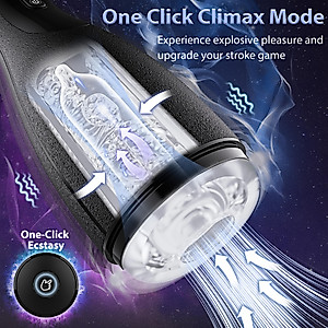 Automatic Male Masturbator Male Sex Toy with 3 Squeezing Modes, 3 Suctions & 10 Vibrations, Male Sex Toys for Men Male Stroker Penis Pump, Adult Toys Pocket Pussy for Men, Adult Sex Toys & Games