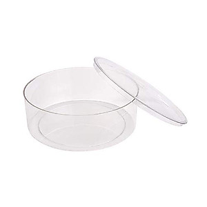 Pioneer Plastics 250C Clear Large Round Plastic Container, 9.9375" W x 3.5625" H