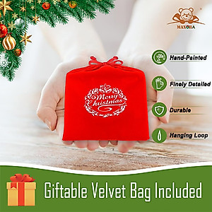 MAXORA Fox Family of 3 Christmas Tree Ornament 2024 - Personalized Red Fox Family Ornament - Fox Parents with 1 Kid Ornament - Unique Family Christmas Tree Decorations