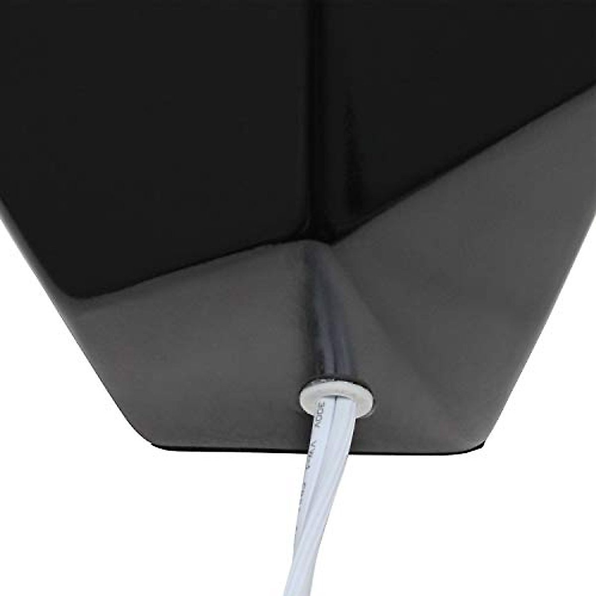 Simple Designs LT2065-BLK Round Prism Mini Table Lamp with Matching Fabric Shade, Black