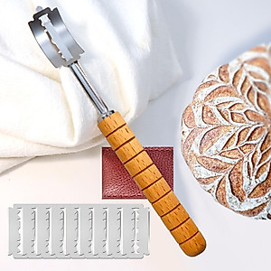 LGDNNYYY Hand Crafted Bread Lame, Bread Scoring Tool/Bread Knives, Lame Bread Tool Sets for Sourdough Scoring Tool, Sourdough Bread Baking Supplies with 10 Blades Replacement