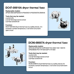 【2024 Upgraded】DC47-00019A Dryer Heating Element for Samsung dryer DV42H5000EW/A3 DV45H7000EW/A2 DV48H7400EW/A2 DV40J3000EW/A2 DVE50M7450W/A3 DV42H5200EW/A3