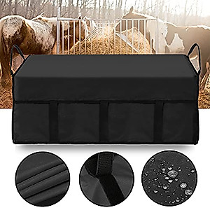 Yuar butee Extra Large Hay Bag Hay Bale Carry Bags for Horse,Goats,Cows,Trailer and Others Livestock (Black)