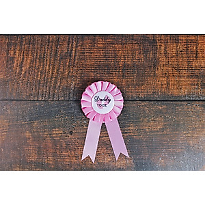 PATICARRY Baby Shower Decorations Set, Pink Maternity Daddy Corsage, Tinplate Badge Pins, 61.4x3.7in