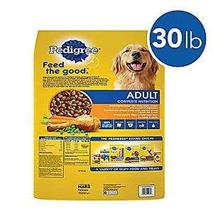 PEDIGREE Complete Nutrition Adult Dry Dog Food Roasted Chicken, Rice & Vegetable Flavor Dog Kibble, 30 lb. Bag