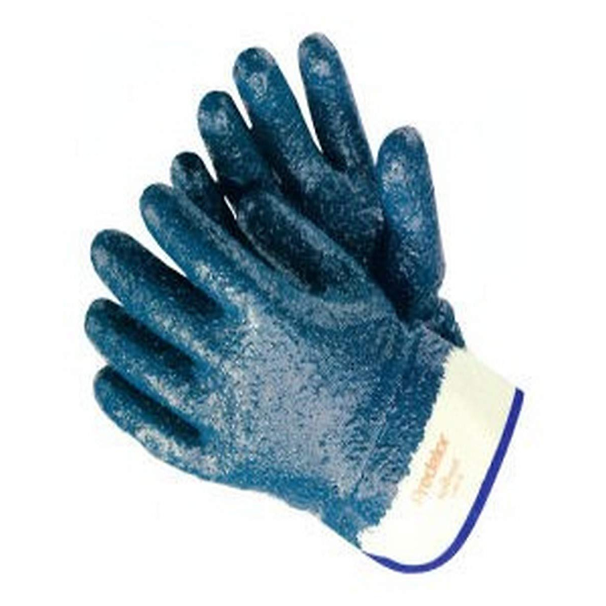 MCR Safety 9761R-L Predator Rough Finish Nitrile Coated Glove, Large, Blue (Pack of 12)