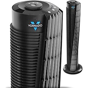 Vornado Compact 29" Tower Air Circulator, with All New Signature V-Flow Technology, 3 Speed Settings and Energy LED Saving Timer, Remote Control Included