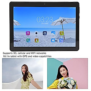 Yoidesu 10.1in Tablet, Electronics Tablet PC Dual SIM Triple Camera 8 Core CPU 16GB ROM 1GB RAM, HD Touch Screen 3G Phone Tablet 100‑240V