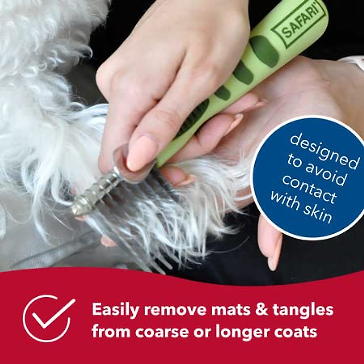 Coastal Pet Safari Dog De-Matting Comb - Dog Grooming Brush for Coarse or Long Coats - For Small and Large Dogs - One Size