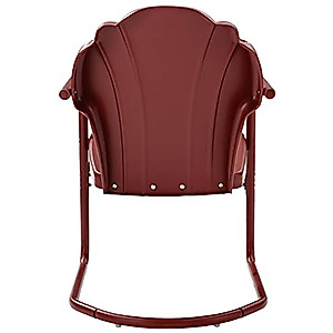 Crosley Furniture CO1029-RE Tulip Retro Outdoor Metal 2-Piece Armchair Set, Dark Red Satin