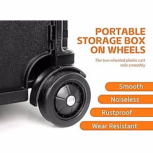 MaxWorks 50830 Collapsible Black Rolling Folding Dolly Cart for Teachers - Multi-Functional Teacher Dolly with Extra Storage, Durable Wheels, and Easy-to-Fold Design for Classroom, Office, Shopping