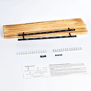 Axeman Rustic Floating Shelves, 2 Pack 36 Inch Floating Wood Shelves for Wall, 8 Inch Deep Wooden Shelves for Living Room Bedroom Laundry Room Garage Farmhouse - Carbonized Black