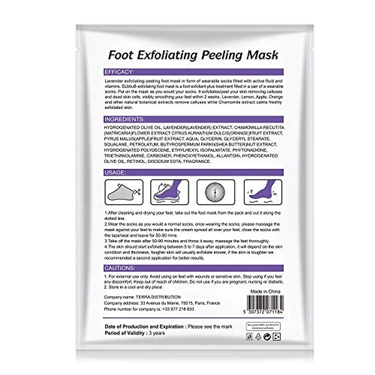 Foot Peel Mask -(3PACK) Exfoliating Foot Peel Mask, Peel Away Calluses & Dead Skin, Baby Soft Smooth Touch Feet-Men Women (lavender)