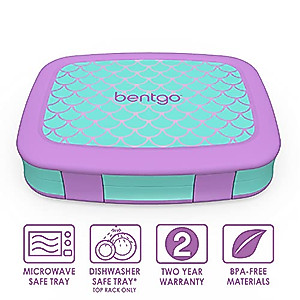 Bentgo Prints Insulated Lunch Bag Set With Kids Bento-Style Lunch Box (Mermaid Scales)