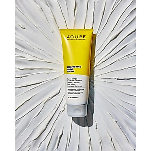 Acure Brightening Glow Lotion - Made with Sweet Orange & Colloidal Oatmeal for Bright, Refresh and Glowing Skin - Lightweight & Instant Absorb, Non-sticky - For All Skin Types, Citrus Scent - 8 Fl Oz
