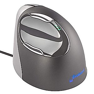 Evoluent VM4R Vertical Mouse 4 for Right Hand – Ergonomic Mouse Wired USB, Helps Reduce Carpal Tunnel, Adjustable Speed & Programmable Buttons, Vertical Ergonomic Wired Mouse, Gaming & Office Use