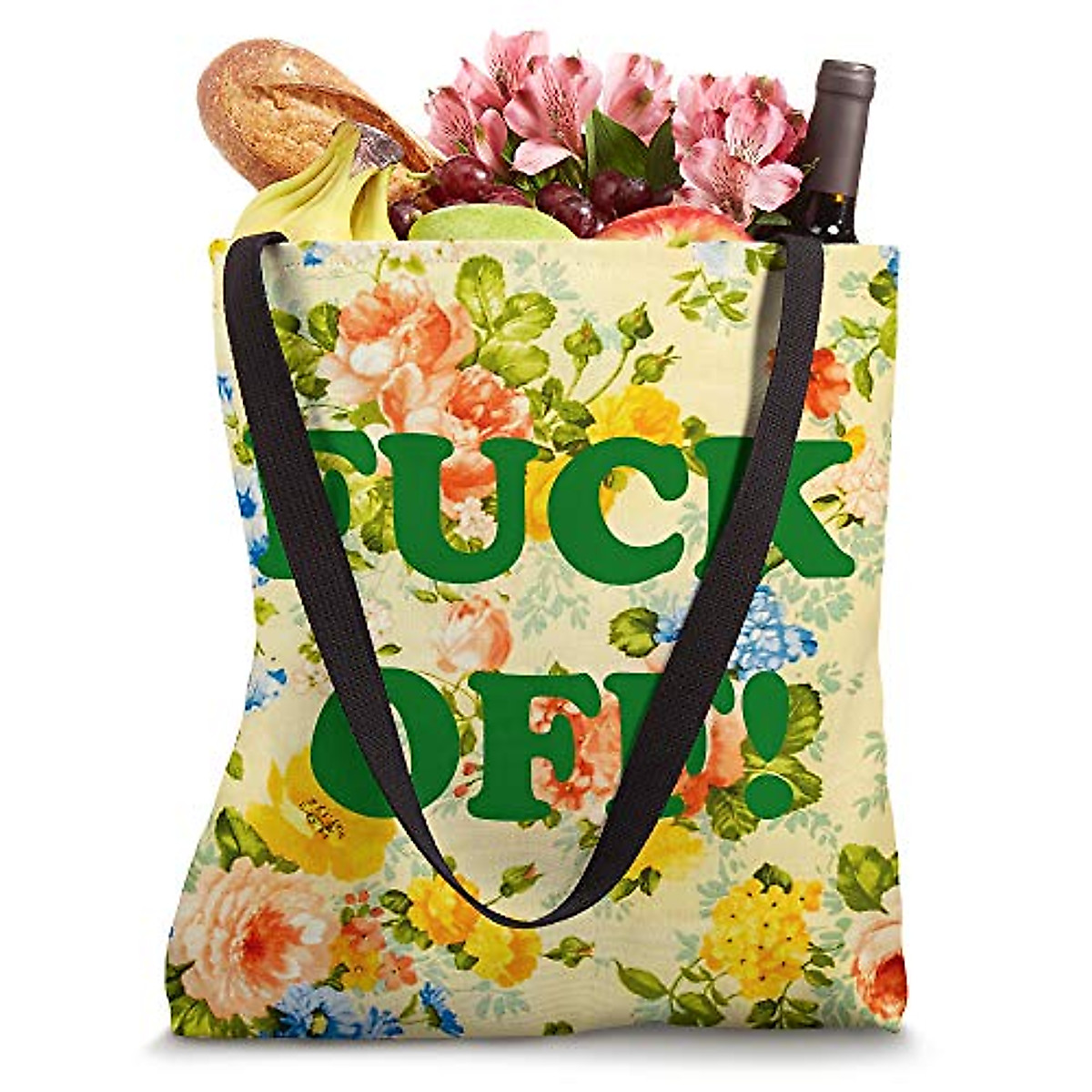 Retro Floral Fuck Off Tote Bag