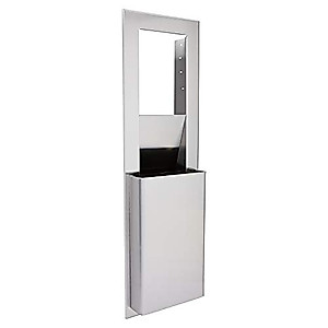 Recessed Trash Receptacle for 12" Cavities by GP PRO (Georgia-Pacific), Stainless Steel, 59451, 17.000" W x 8.000" D x 56.000" H