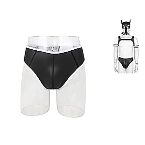OnundOn Doggy Costume Puppy Panties for Petplay Brief for Cosplay Boxer Short Underwear for Games (White, Only Brief)