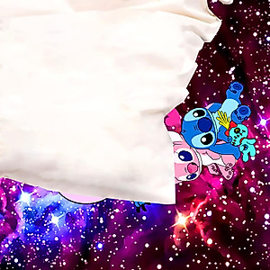 LUSTROVA 3 Pcs Cute Anime Cartoon Comforter Bed Sets with 1 Quilt Cover 2 Pillowcases 3D Printed Lightweight Bedding Sets Gifts for Girls Boys Kids Adults 68""X90"", Twin