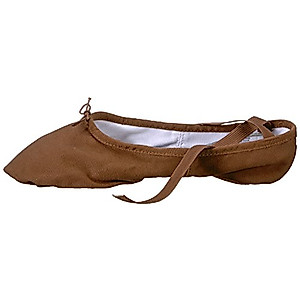 Bloch Women's Dance Men's Pump Split Sole Canvas Ballet Slipper/Shoe, Cocoa, 11