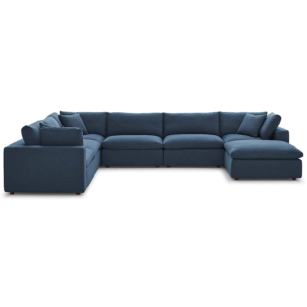 Modway Commix Down-Filled Overstuffed Upholstered 7-Piece Sectional Sofa