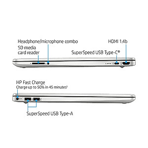 HP 2022 15.6" FHD Laptop Computer, AMD Ryzen 5-5500U Processor(Beats Intel i7-1065G7), 12GB RAM, 512GB PCIe SSD, AMD Radeon Graphics, HD Webcam, Bluetooth, Wi-fi, Win 10, Silver, 32GB USB Card