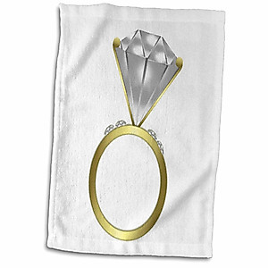 3D Rose Engagement Ring Towel, 15" x 22"