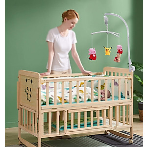 26inch White Baby Crib Mobile Music Box Bed Bell Toy Holder Arm Bracket Nut Screw Music Box Holder Set Parts for Baby Bed Perambulator (Without Dolls)