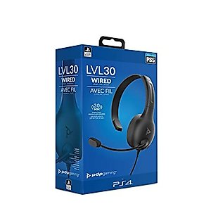 PDP LVL30 Wired Headset with Single-Sided One Ear Headphone for Playstation (PS4 / PS5) - PC, Mac Compatible - Noise-Cancelling Mic - Lightweight, Gaming, Great for School and Remote Work - Black