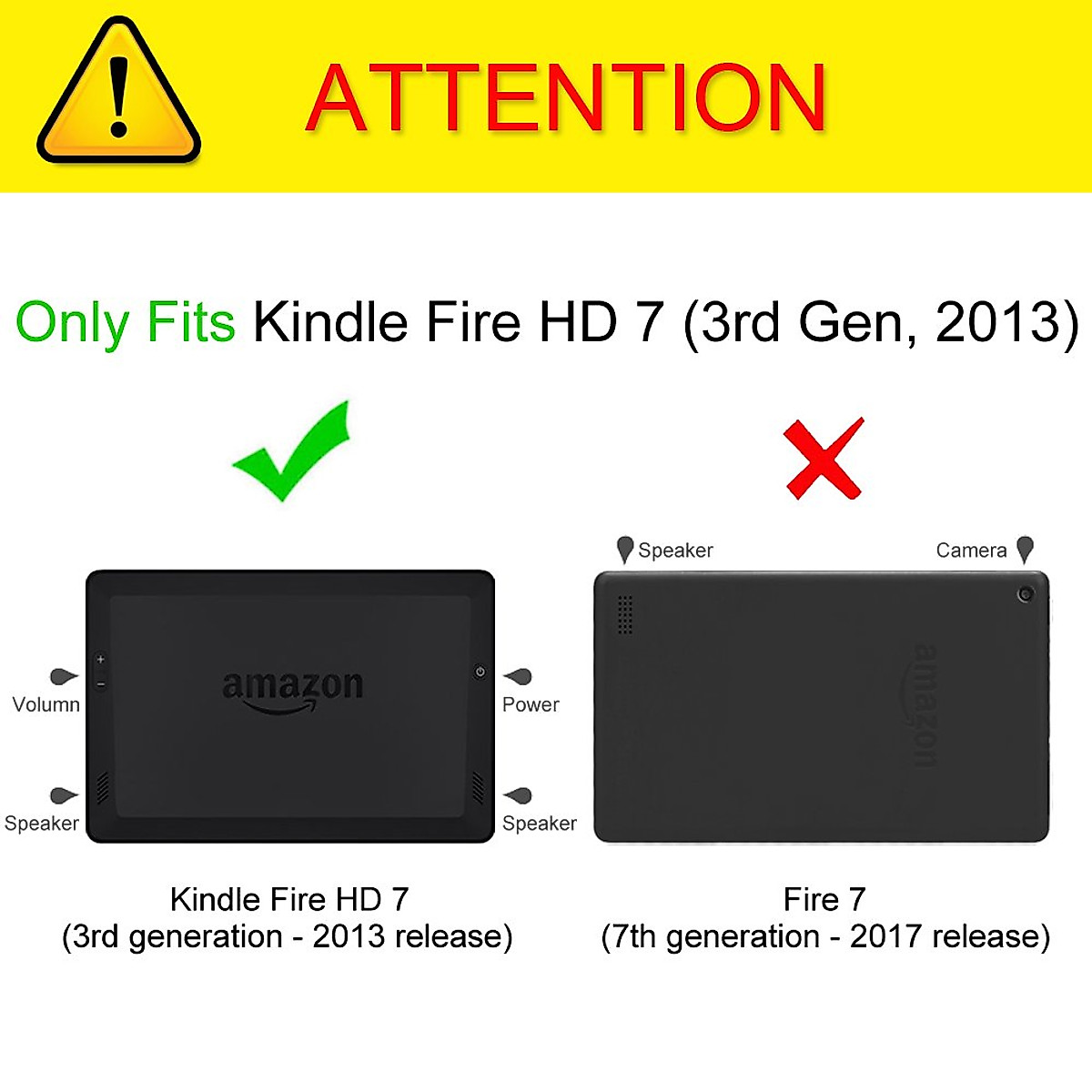 Fintie Folio Case for Kindle Fire HD 7" (2013 Old Model) - Slim Fit Folio Case with Auto Sleep/Wake Feature (Will only fit Amazon Kindle Fire HD 7, Previous Generation - 3rd), Navy