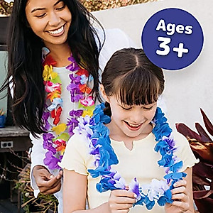 PREXTEX 40 Hawaiian Leis for Luau Party Decorations - Bulk Set of Silk Flower Necklace Leis - Tropical Theme Party Favors - Vibrant Colors Great Adults