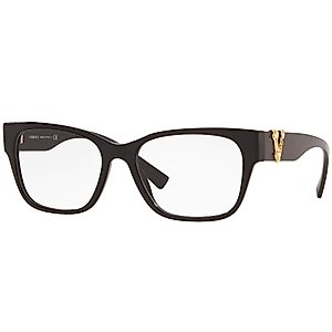 Versace - VE3283 Black/Clear Square Women Eyeglasses - 54mm