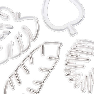 Clever Monster Tropical Leaf Cookie Cutter Set of 4, Hawaiian Palm Leaves Fondant Cutters Set for Gum Paste, Sugarcraft Candy, Luau Cake Decorating