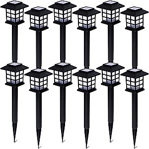 Zone Tech Outdoor Solar Powered Light – LED 24 Pack Bright Premium Quality Rain-Proof Walkway Path Patio Yard Lawn Garden LED Lamp (24 Pieces)