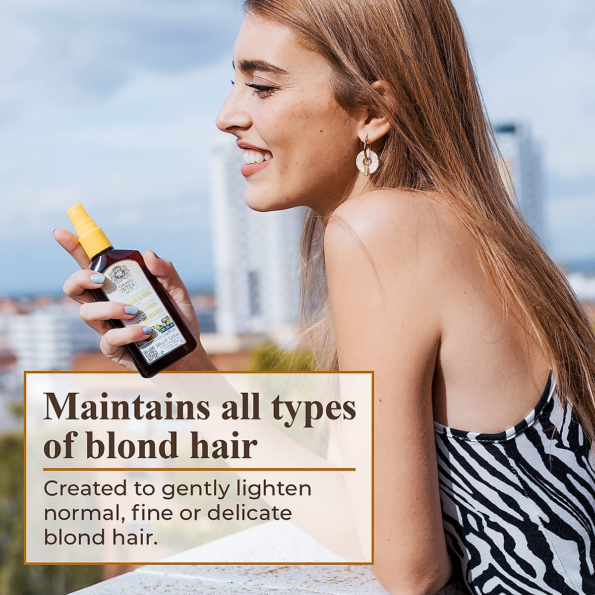 Camomila Intea Natural Blonde Highlights Hair Lightener - Spray with Chamomile Extract - 3.4 Oz