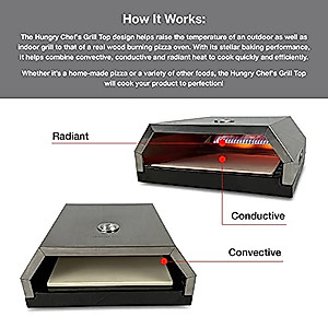 Hungry Chef Pizza Oven, Pizza Maker For Outdoor Grill, Pizza Stone, Stainless Steel