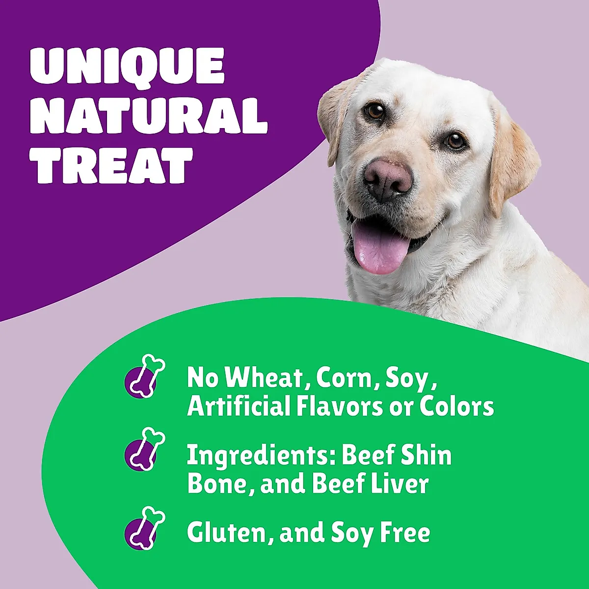 Lively Tails Liver Coated Dog Bones for Aggressive Chewers, Chew Bone for Large Dogs, Beef Shin Large Bone, Long Lasting Dog Bones, 2 Pack