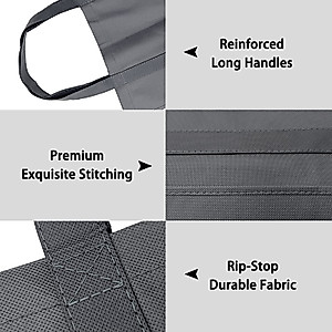 Vimudiy Reusable Grocery Bags 10 Pack, 35L Large Reusable Shopping Bags for Kitchen Groceries, Foldable Tote Bags Bulk with Long Handles, Durable and Eco Friendly-Black & Grey