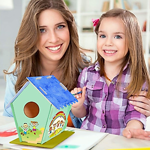 Kids Crafts Wood Arts and Crafts for Kids DIY Bird House Kit for Children to Build and Paint Reinforced Design - (Includes Paints & Brushes) Creative Kids Activities for 3+ Year Old Boys and Girls