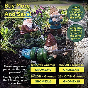 Military Garden Gnome with an AK47 | Funny Army Statue, Perfect for Gun Lovers, Military Collectors, Combat Enthusiasts & Army Men | Indoor & Outdoor Lawn Yard Decor (Prone, Traditional)