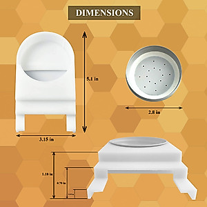 Mama Bee's Homestead Supply 4 Pack Bee Feeders Easy-to-Install Beekeeping Beehive Equipment Perforated Lid Fits Mason and Plastic Jars Water and Sugar Syrup Entry Feeder or Top Dispenser Beekeeping