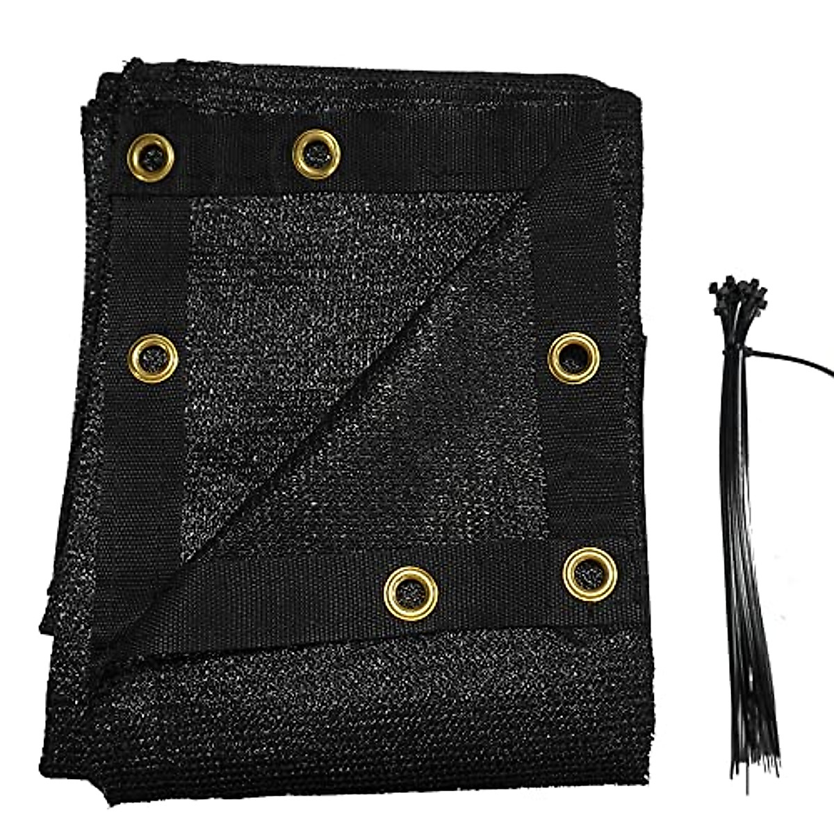 Hanjet 90% Outdoor Sun Shade Cloth, 10 x 12 Feet, Pergola, Deck, and Backyard Patio Sunshade with UV Protection, Heat Resistant HDPE Material, Reinforced Grommets, Black