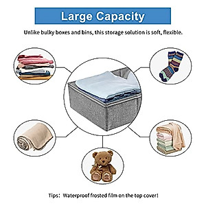 diyome Under Bed Storage Containers, Foldable Closet Organizers and Storage with Reinforced Handles, Storage Bins for Organizing Clothes, Shoes, Blankets, Pillows, Toys