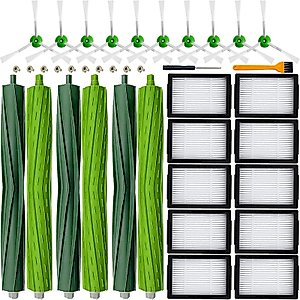roomba i7 replacement parts for irobot Roomba i3 i3+ i4 i6 i6+ i7 i7+ i8 i8+/Plus E5 E6 E7 J7 I,E &J Series vacuum cleaners, 3 set of rubber brushes 10 filters 10 side brushes