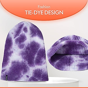 zowya Ultrawarm Winter Beanie for Men & Women Thermal Lining Double-Layer Skully Thick Knit Beanie, 1-Hat (Purple)