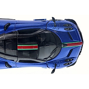 KiNSMART 2016 Pagani Huayra BC Blue w/Racing Strip Decal 5" 1:38 Scale Die Cast Metal Model Toy Super Race CarCar w/Pullback Action