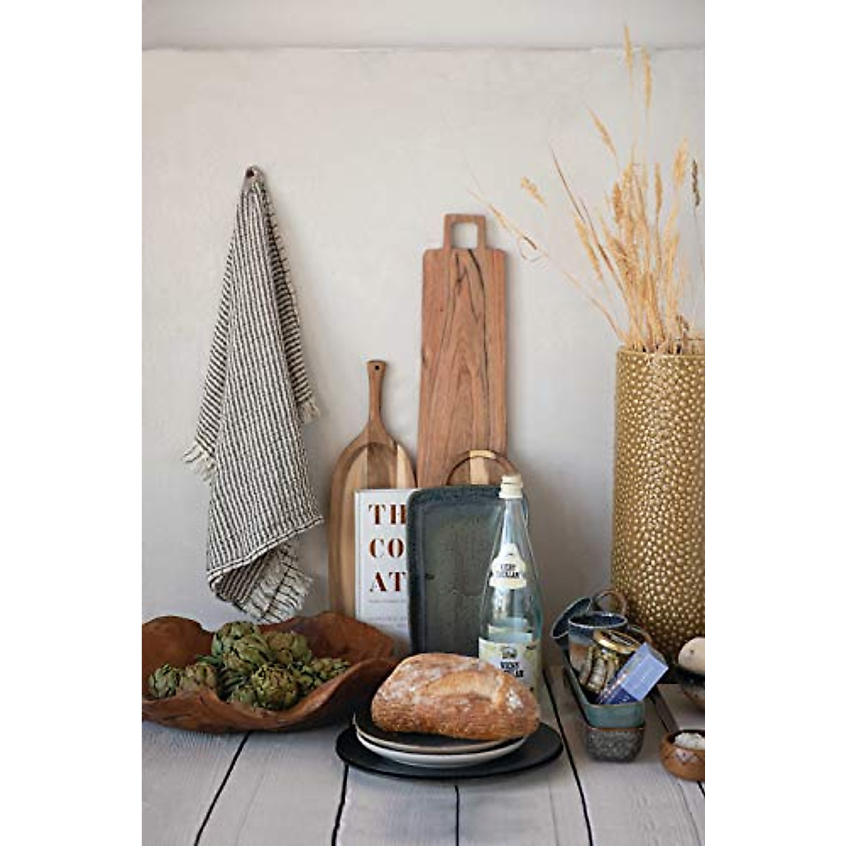 Bloomingville Rectangle Acacia Wood Cheese Square Handle Cutting Board, Brown