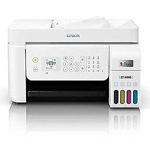 Epson EcoTank ET-48 00 Series Wireless All-in-One Color Inkjet Printer - Print Copy Scan Fax - Mobile & Voice-Activated Printing - Ethernet USB Connectivity - Print Up to 10 ppm - 1.44" LCD - ADF
